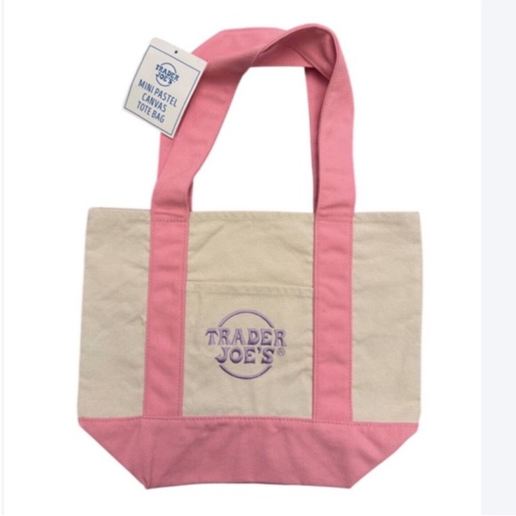 Bags | Nwt Trader Joes Easter Pastel Mini Tote Pink | Poshmark